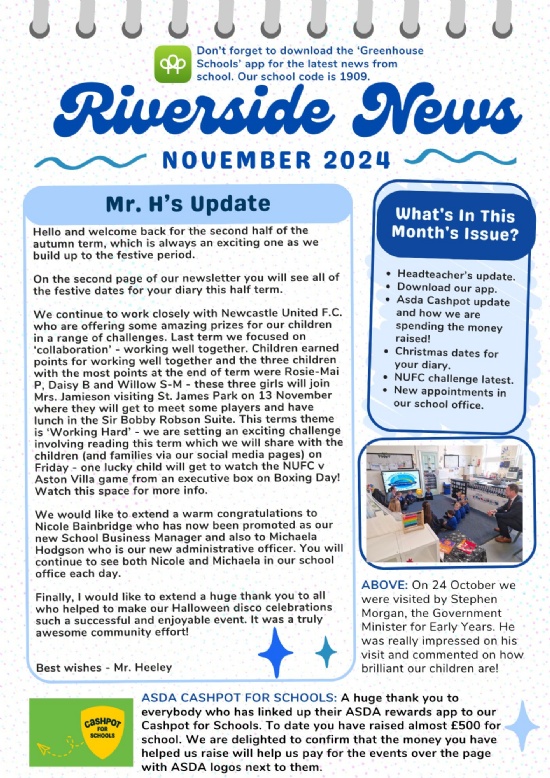 Lemington Riverside Primary School - November 2024 Newsletter